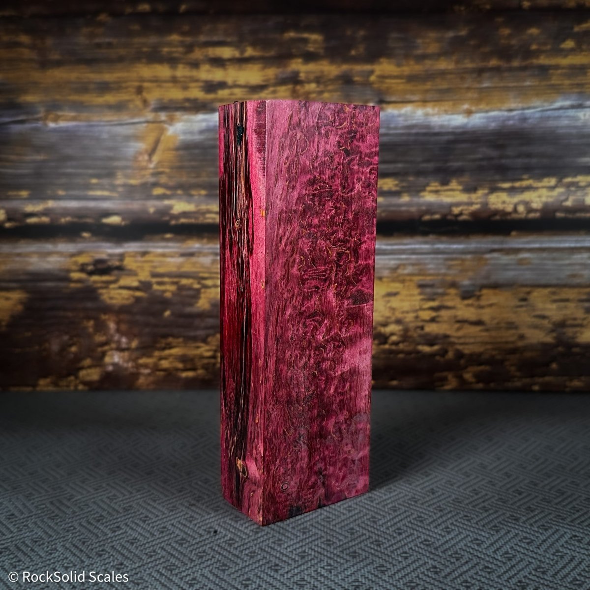#2401 - Magenta Dyed Masur (Karelian) Birch Block - RockSolid Scales ...