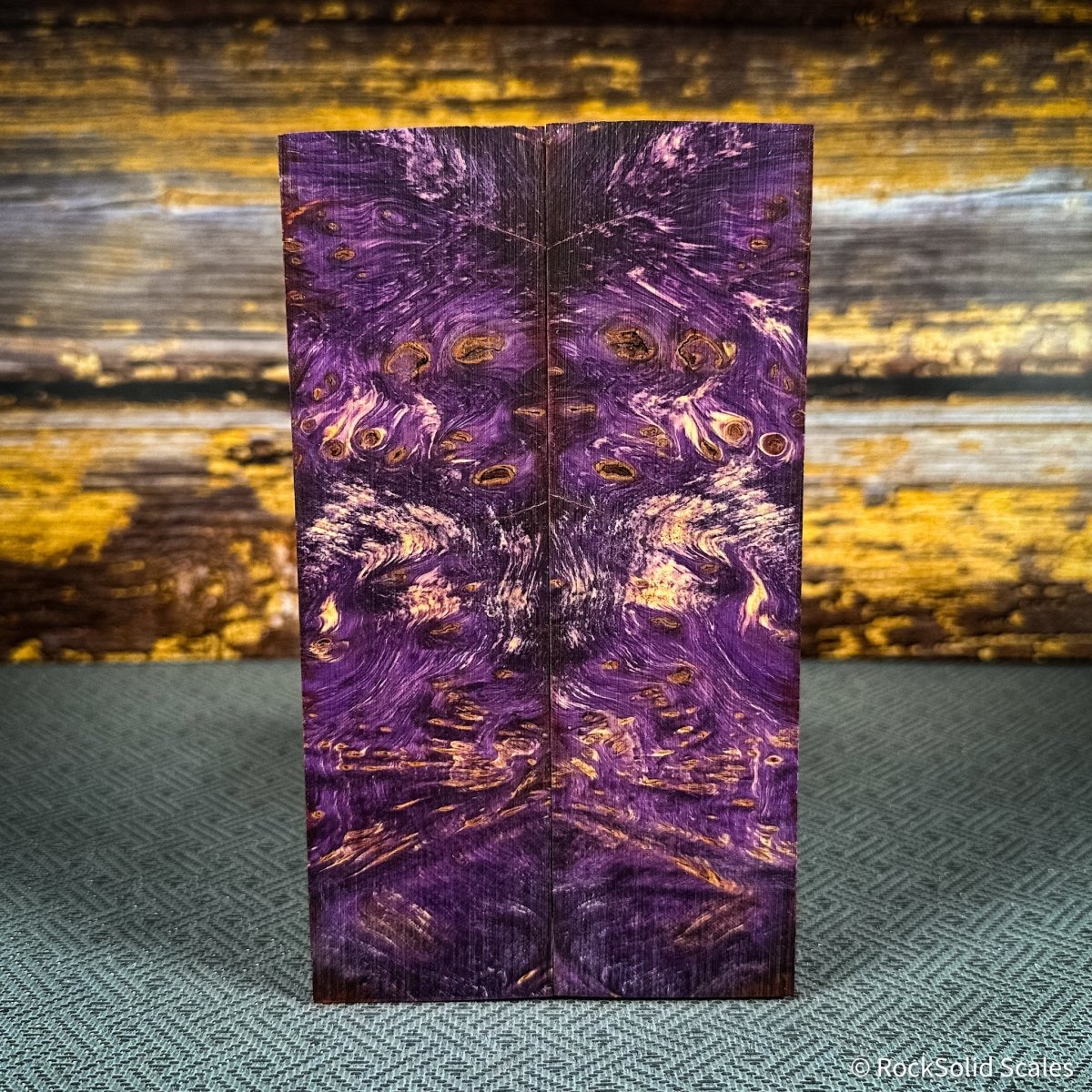 #2500 - Purple and Orange Double Dyed Yellow Cedar Burl - RockSolid ...